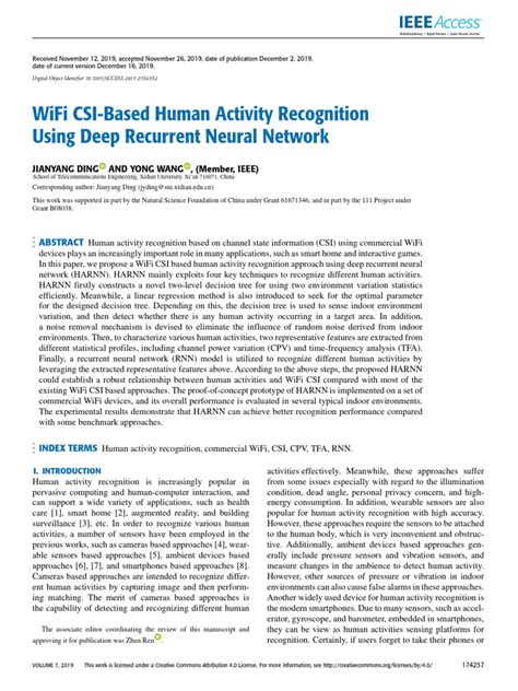Wifi Csi Based Human Activity Recognition Using Deep Recurrent Neural Network Pdf