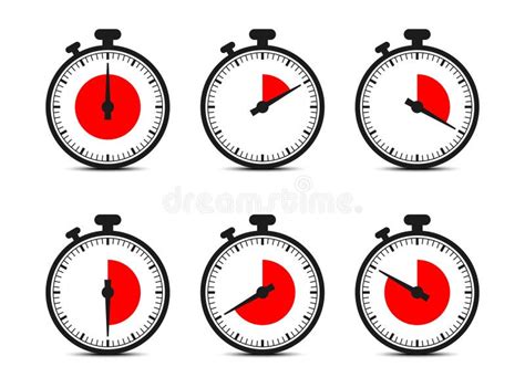 Set Of Timer Stopwatch Icons Isolated Stock Vector Illustration Of