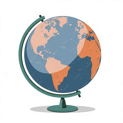 A Globe A Spherical Representation Of The Earth Displayed On A Stand Premium Ai Generated Vector