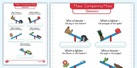 Grade R Maths Mass Comparing Mass Seesaws Teacher Made