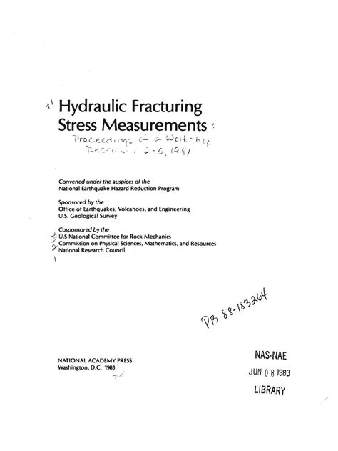front matter hydraulic fracturing stress measurements the national