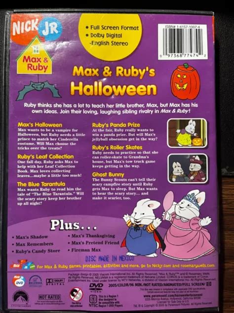 Tr S Bon Dvd Halloween Max Ruby S Nickelodeon Nick Jr Eur Picclick Fr
