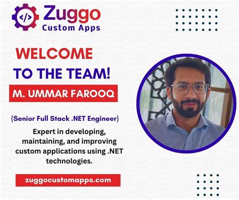 We Welcome Muhammad Ummar Farooq As A Senior Full Stack Developer At Zuggo Custom Apps Zuggo