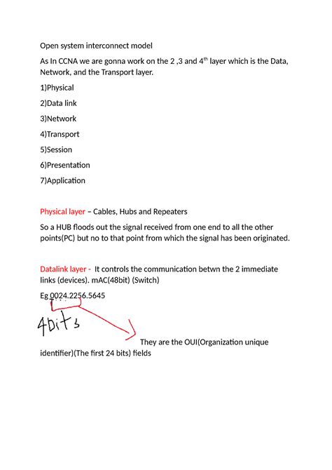 Ccna Notes Open System Interconnect Model As In Ccna We Are Gonna Work On The 2 3 And 4 Th
