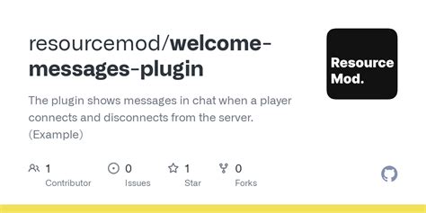 Github Resourcemod Welcome Messages Plugin The Plugin Shows Messages In Chat When A Player