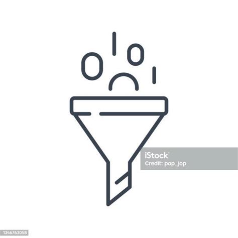 데이터 필터 데이터 분석 라인 아이콘 벡터 스톡 일러스트레이션 가상현실에 대한 스톡 벡터 아트 및 기타 이미지 가상현실 검색 검은색 Istock