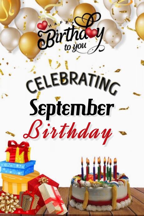 Maximalist September Birthday Banner 4 × 6 Template Postermywall