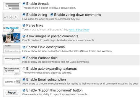 Intensedebate Support — Comment Settings