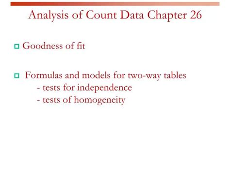 PPT Analysis Of Count Data Chapter PowerPoint Presentation Free Download ID