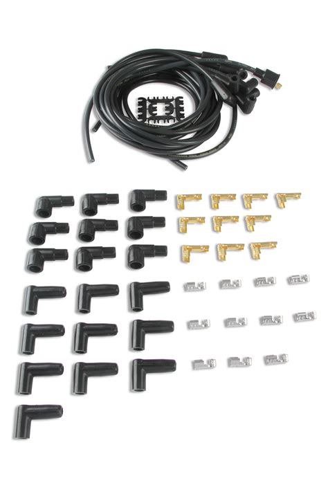 Accel 4041k Spark Plug Wire Set 8mm Black Wire With Black 90 Deg Boots