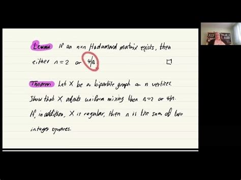 free video algebraic graph theory and quantum computing lecture 11
