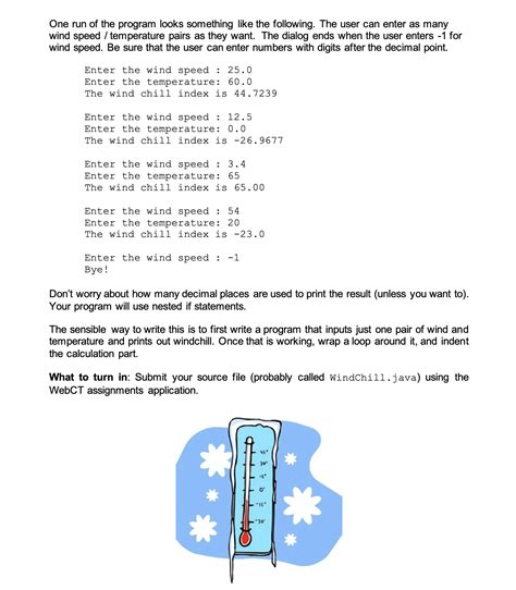 Solved Cs 151 Program 07 Wind Chill The Wind Chill Index