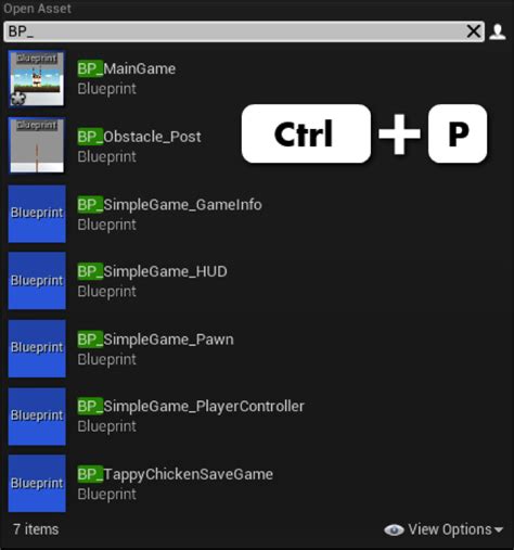Asset Navigation Shortcuts Unreal Engine