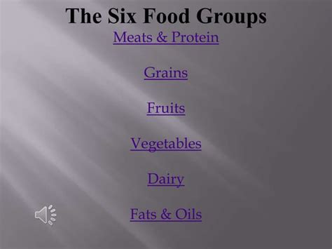 The Six Food Groups Pptx