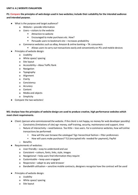 Unit 6 Website Evaluation Lecture Notes Computer Science Docsity