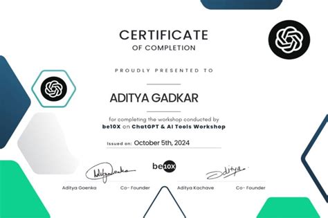 Aditya Gadkar On Linkedin Ai Chatgpt Certification Be10x Learning