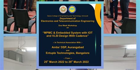 One Week Workshop On MPMC Embedded System With IOT VLSI Design With Cadence Sipna College