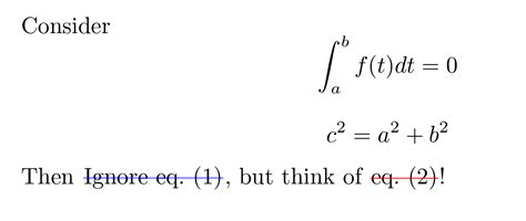 cleveref strikethrough a cref generated cross reference tex