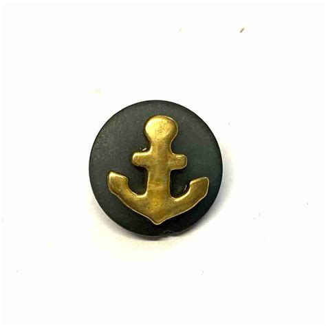 Mm L Navy And Gold Retro Anchor Buttons The Button Shed