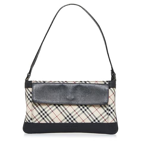 Burberry Brown Nova Check Baguette Beige Cloth Cloth Ref891136 Joli