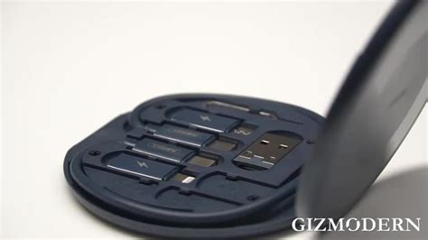 Multi Functional Compact Cable Card Portable Storage Box With Usb A Type C Micro Usb Light Usb