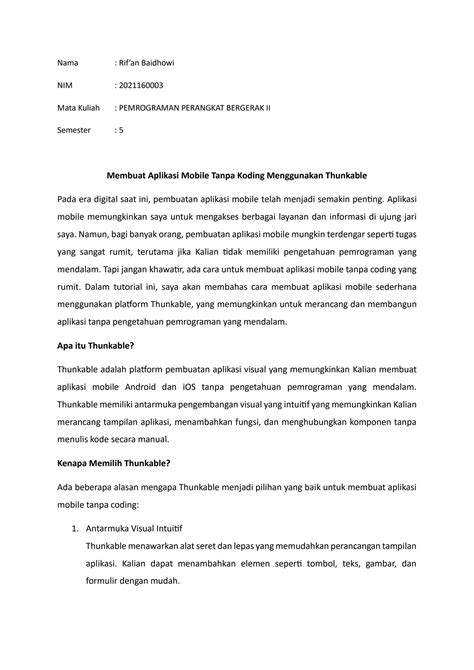 Solution Tutorial Membuat Aplikasi Mobile Tanpa Coding Studypool