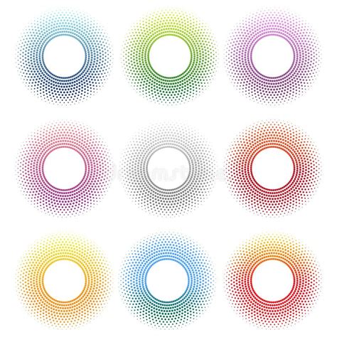 Vector Circle Dotted Colorful Icon Isolated On White Background Circle Logo Design Stock