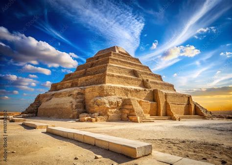 Majestic Architectural View Of The Step Pyramid Of King Djoser In Cairo