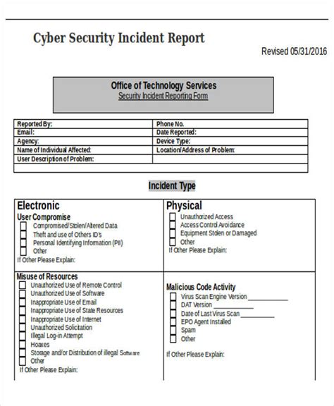 Cybersecurity Report Template