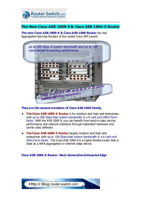 The New Cisco Asr 1009 X And Cisco Asr 1006 X Router