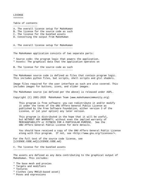 license pdf source code application software