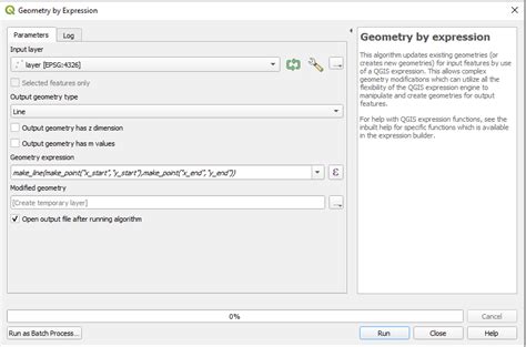 Workflow For Creating Line Features Between Two Coordinate Pairs In QGIS Geographic