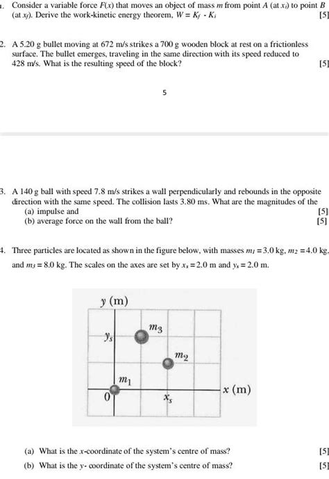 Solved Consider A Variable Force F X That Moves An Chegg Com