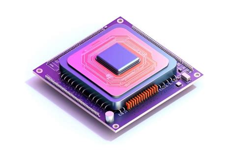 Microchip Computer White Background Microcontroller Premium Ai