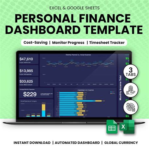 Personal Finance Dashboard Excelsheets