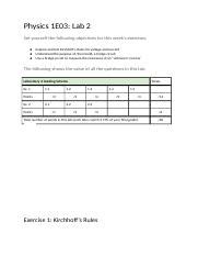 Lab Kirchhoffs Rules Docx Physics E Lab Set Yourself The Following Objectives For This