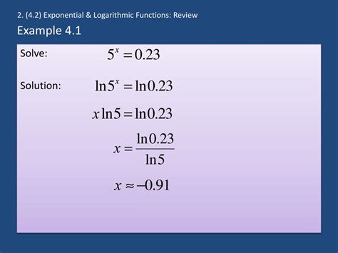 ppt lectures 4a 4b exponential and logarithmic functions powerpoint