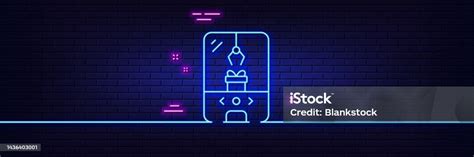 크레인 발톱 기계 라인 아이콘 놀이 공원 표지판 네온 라이트 글로우 효과 벡터 3차원 형태에 대한 스톡 벡터 아트 및 기타 이미지 3차원 형태 Carnival 갈고리