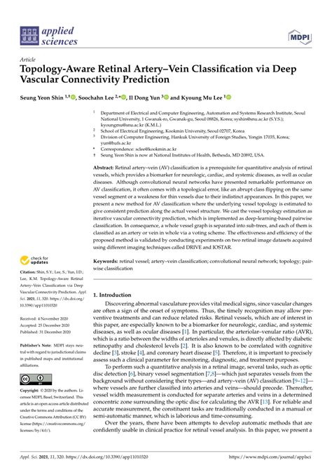 Pdf Topology Aware Retinal Artery Vein Classification Via Deep Vascular Connectivity Prediction