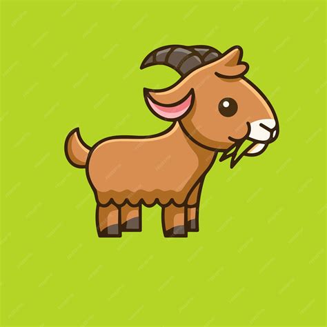 Premium Vector Cute Gote Cartoon Character