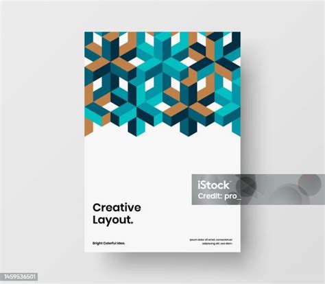 프리미엄 회사 아이덴티티 A4 디자인 벡터 일러스트 레이 션입니다 밝은 모자이크는 광고지 개념을 형성합니다 0명에 대한 스톡 벡터 아트 및 기타 이미지 Istock