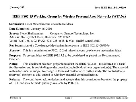 Ieee P Working Group For Wireless Personal Area Networks Wpans Ppt Download