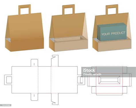 상자 포장 다 잘라 템플릿 디자인 3 차원 모형 0명에 대한 스톡 벡터 아트 및 기타 이미지 0명 3차원 형태 가방 Istock