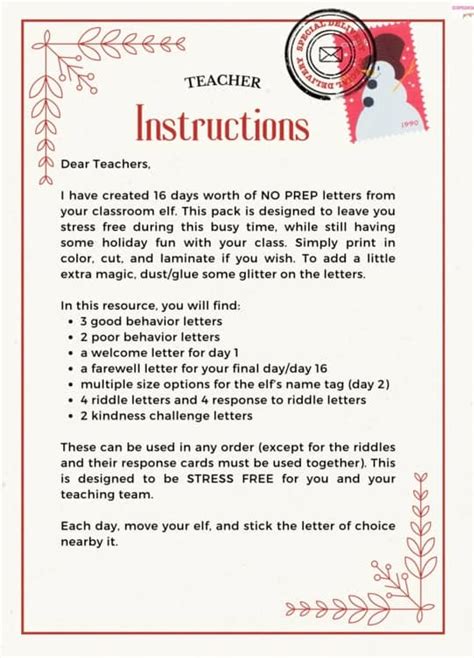 No Prep Classroom Elf By Espedcially Preschool Tpt