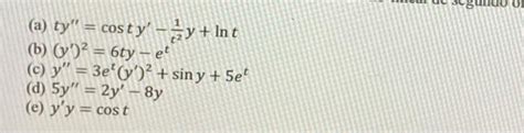 Solved Which Of The Following Is A Second Order Nonlinear