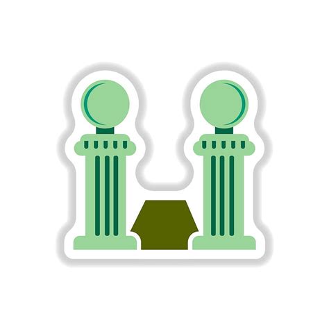 빈티지 돌 울타리 난간 및 종이 벡터에 잔디 Eps Ai Uidownload