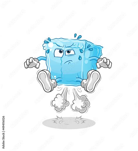 Ice Cube Fart Jumping Illustration Character Vector Stock Vector Adobe Stock