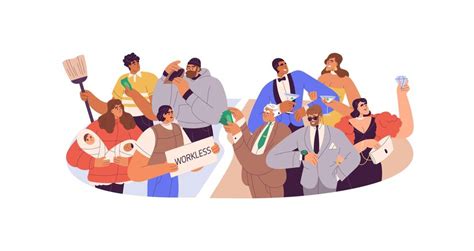 Premium Vector Poor Vs Rich People Wealth And Poverty Concept Financial Gap Between