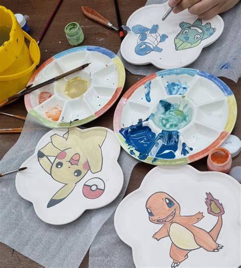 빚다그리다도예공방 어린이주말체험 가족들과 도자기 핸드페인팅 피카츄접시 만들기 주말체험