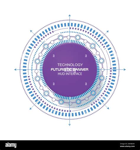 Engineering Detail Circle Technical Drawing Hud Element Stock Vector